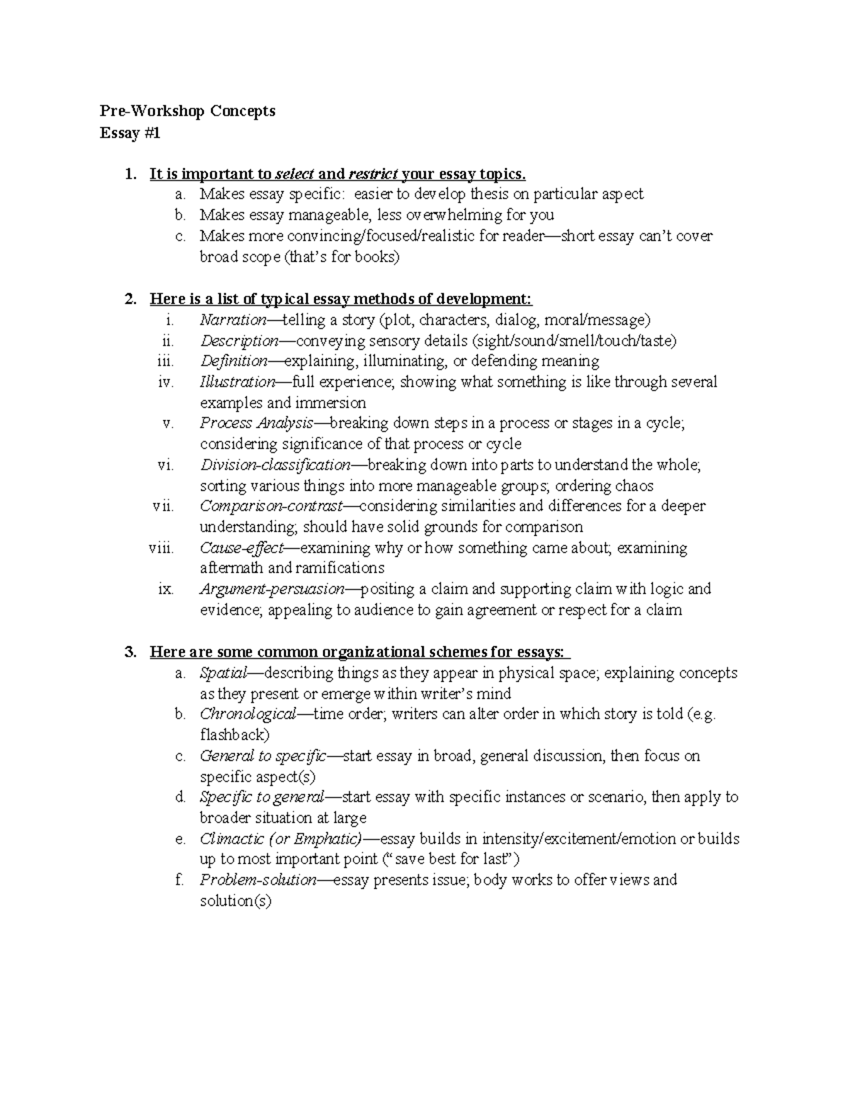 Workshop Freewrite,Situation,Scratch O 1 - Pre-Workshop Concepts Essay # 1. It is important to ...