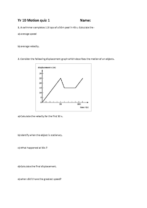 Suvat equations of motion - Equations of Motion (SUVAT) Name ...