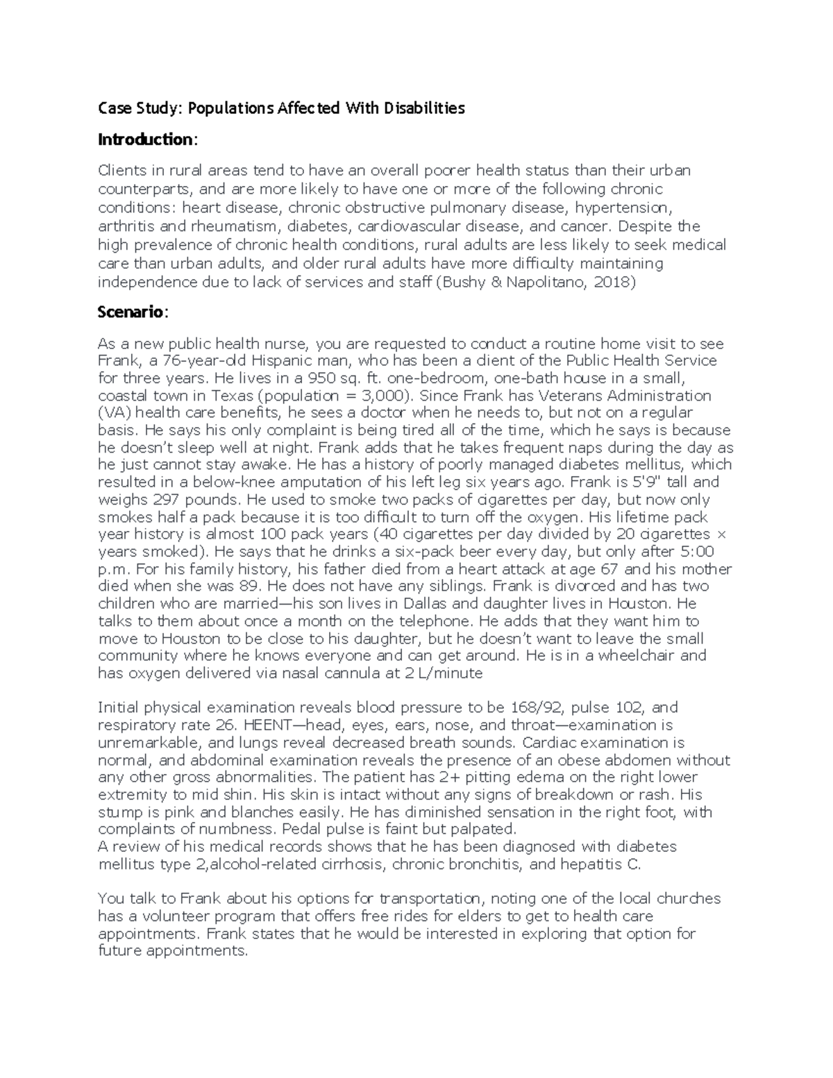 Case Study- Populations Affected With Disabilities - Case Study ...