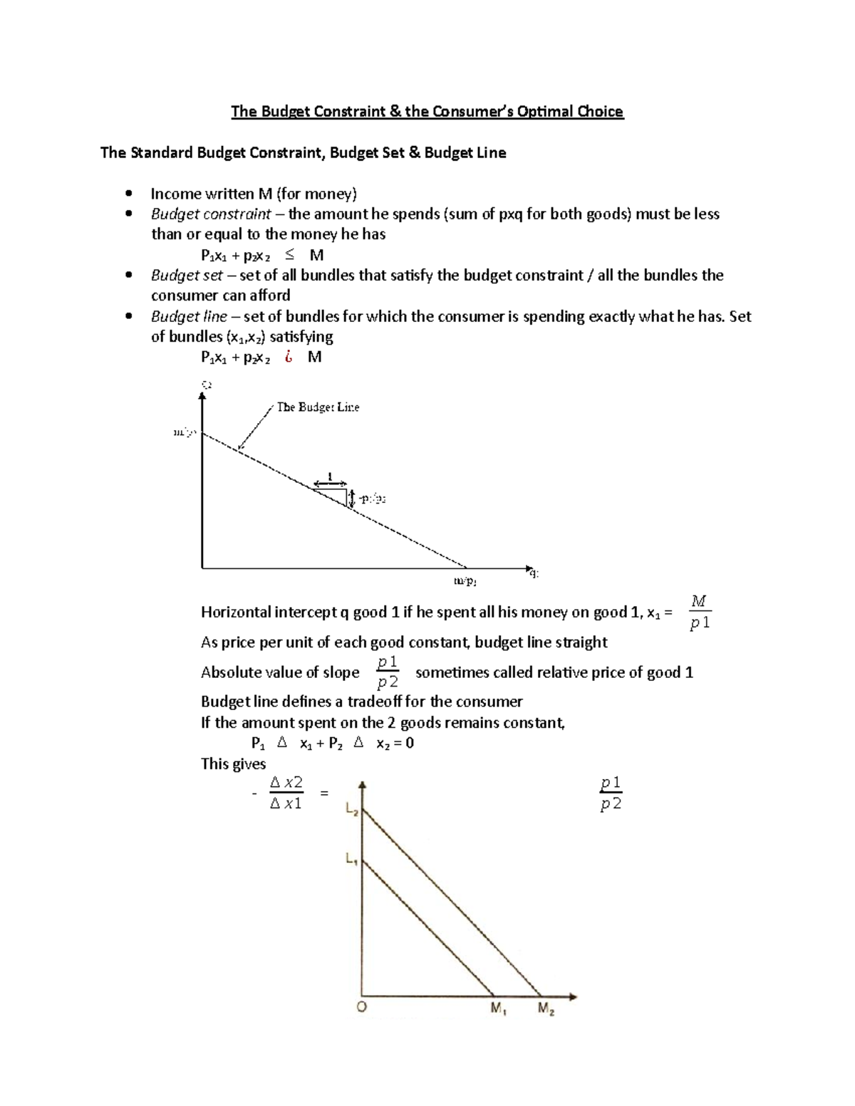 Chapter III - Budget Constraint & Consumer's Optimal Choice - The ...