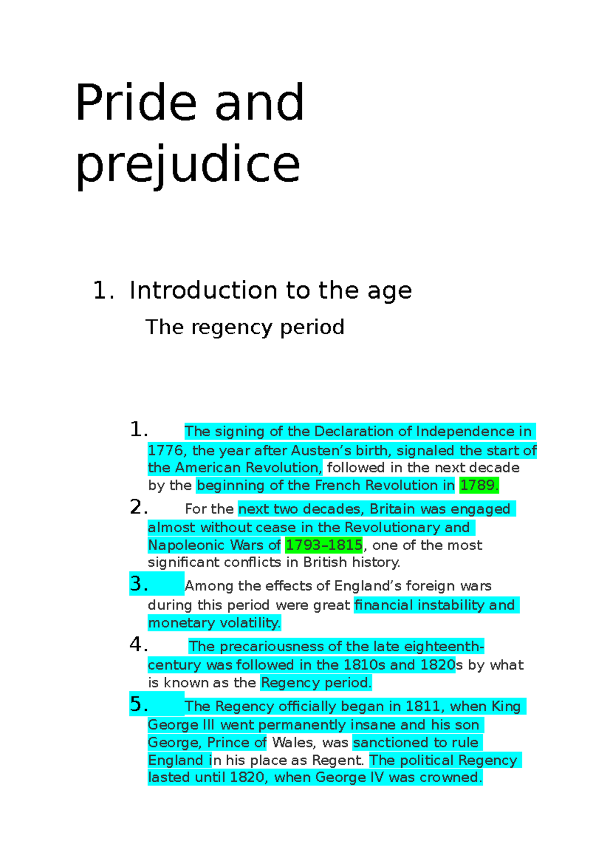 Pride and prejudice unit 03 fiction - Pride and prejudice 1 ...