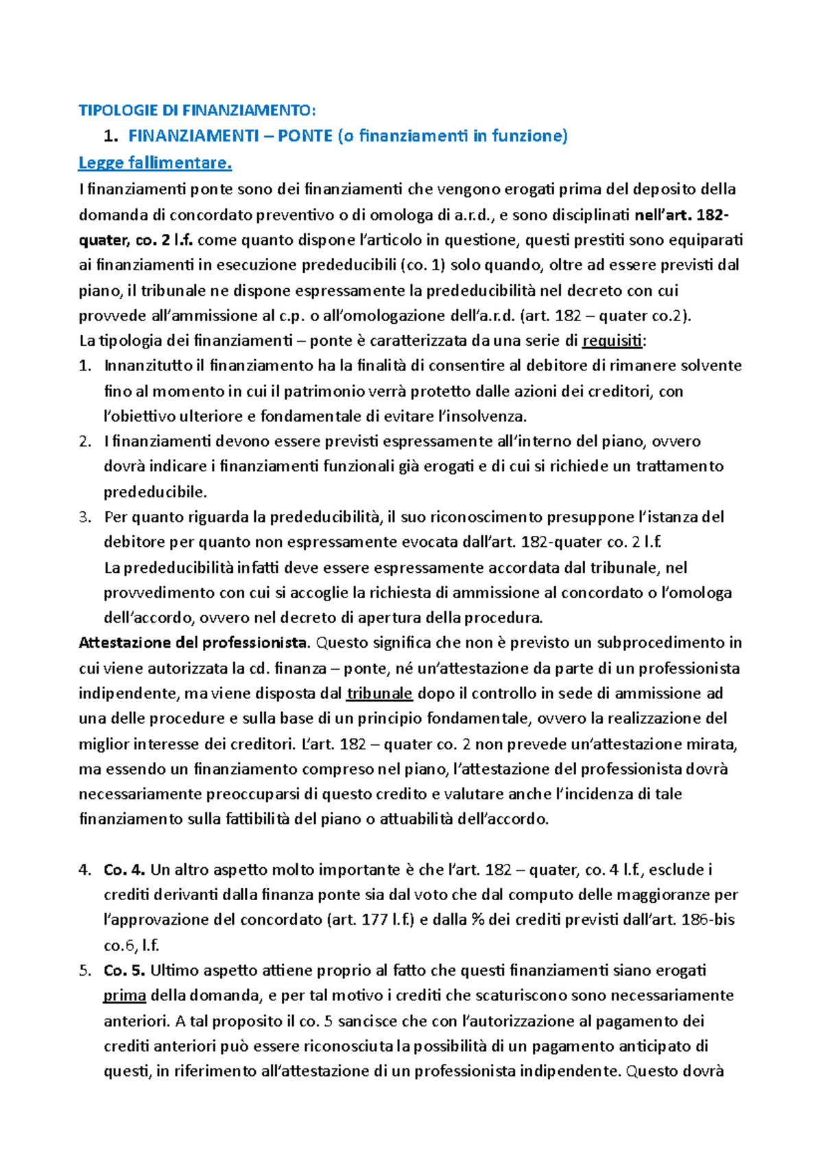 Tipologie DI Finanziamento - TIPOLOGIE DI FINANZIAMENTO: 1 ...