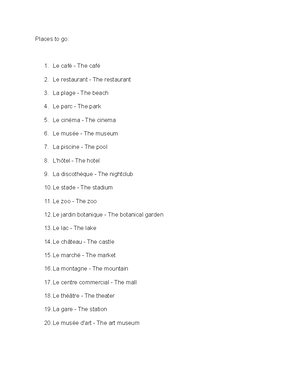 French Activities HW - 30 French activities and translations Marcher ...