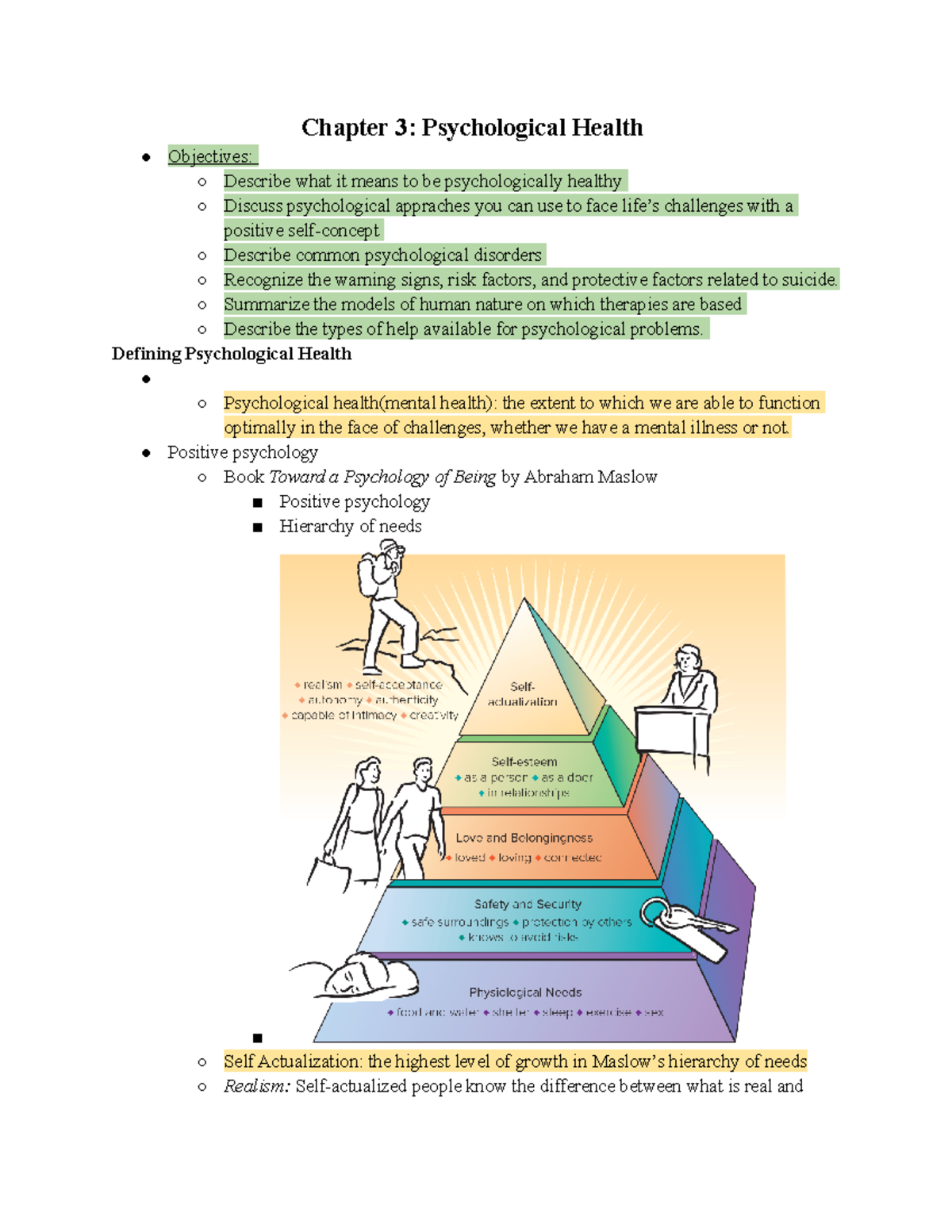 Chapter 3 Psychological Health - Chapter 3: Psychological Health ...