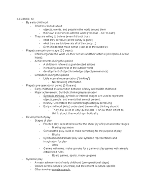 Child Psychology Notes - Module 1: Choose Your Adventure Select one or ...