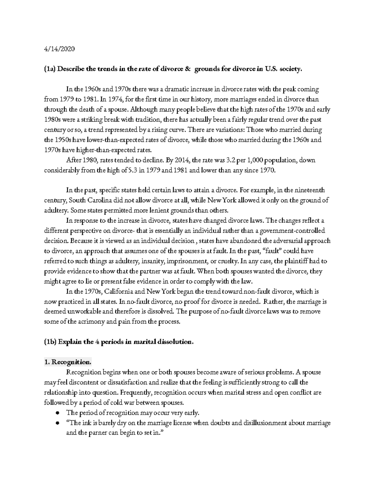 Chapter 14 HW 1a &1b Questions - 4/14/2020 (1a) Describe the trends in ...
