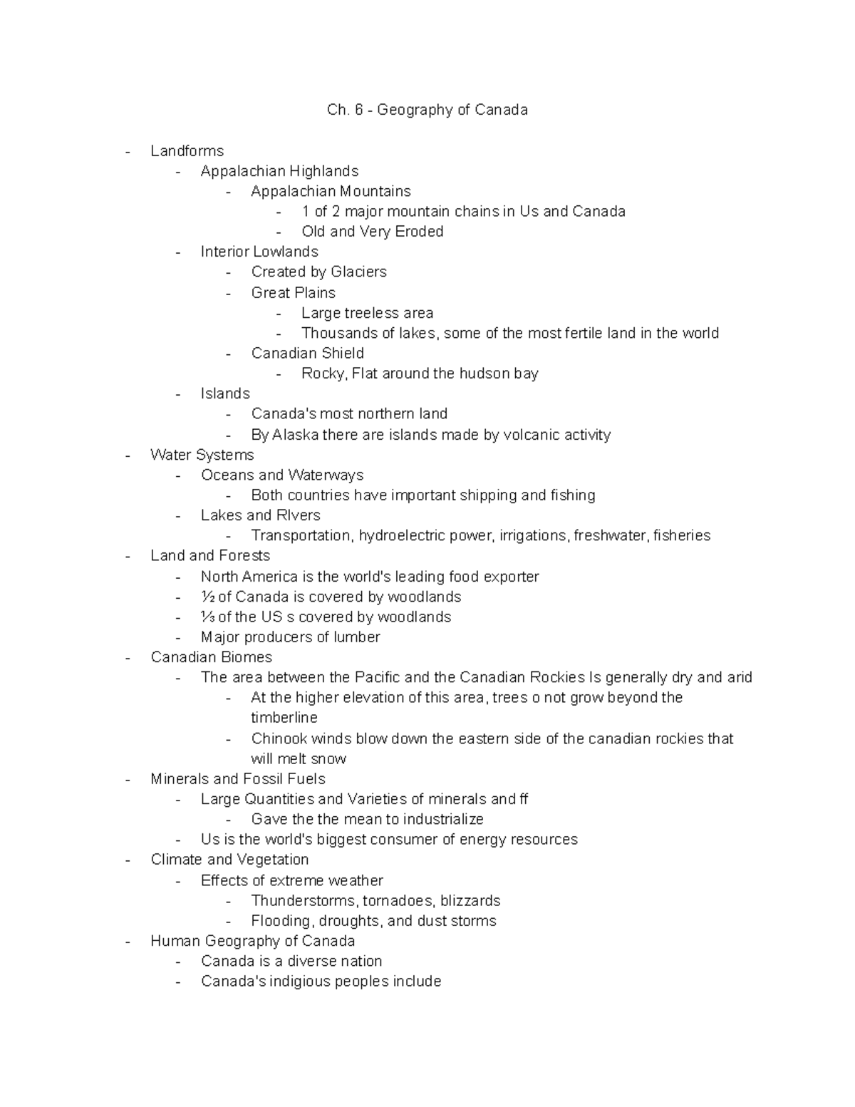 Ch. 6 - The Physical Geography of Canada - Ch. 6 - Geography of Canada ...