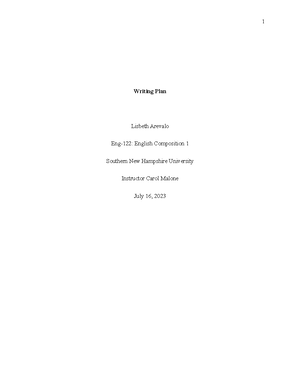 Module 1 assignment - 1 Writing Notes Lisbeth Arevalo Eng-122: English ...