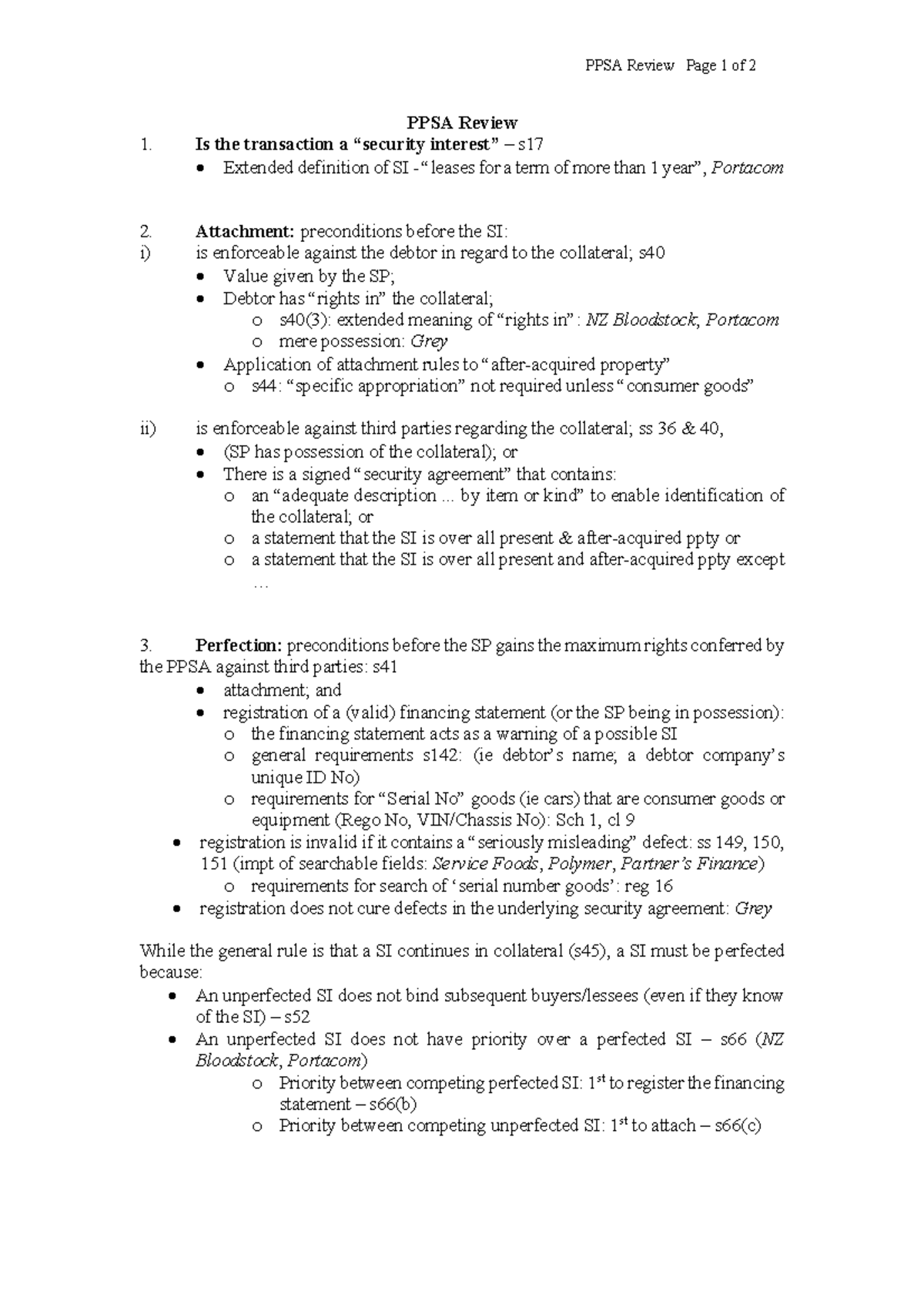 Ppsareview - PPSA summary - PPSA Review Page 1 of 2 PPSA Review Is the ...