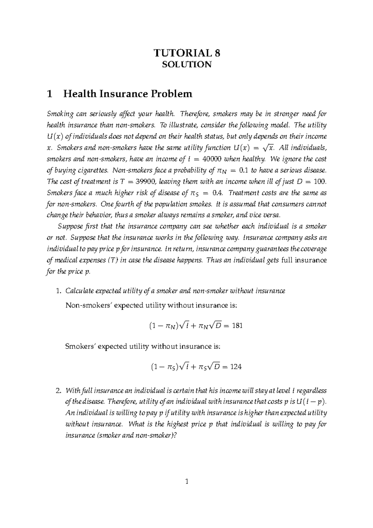 T08solution - Economic and Social History - TUTORIAL 8 SOLUTION 1 ...