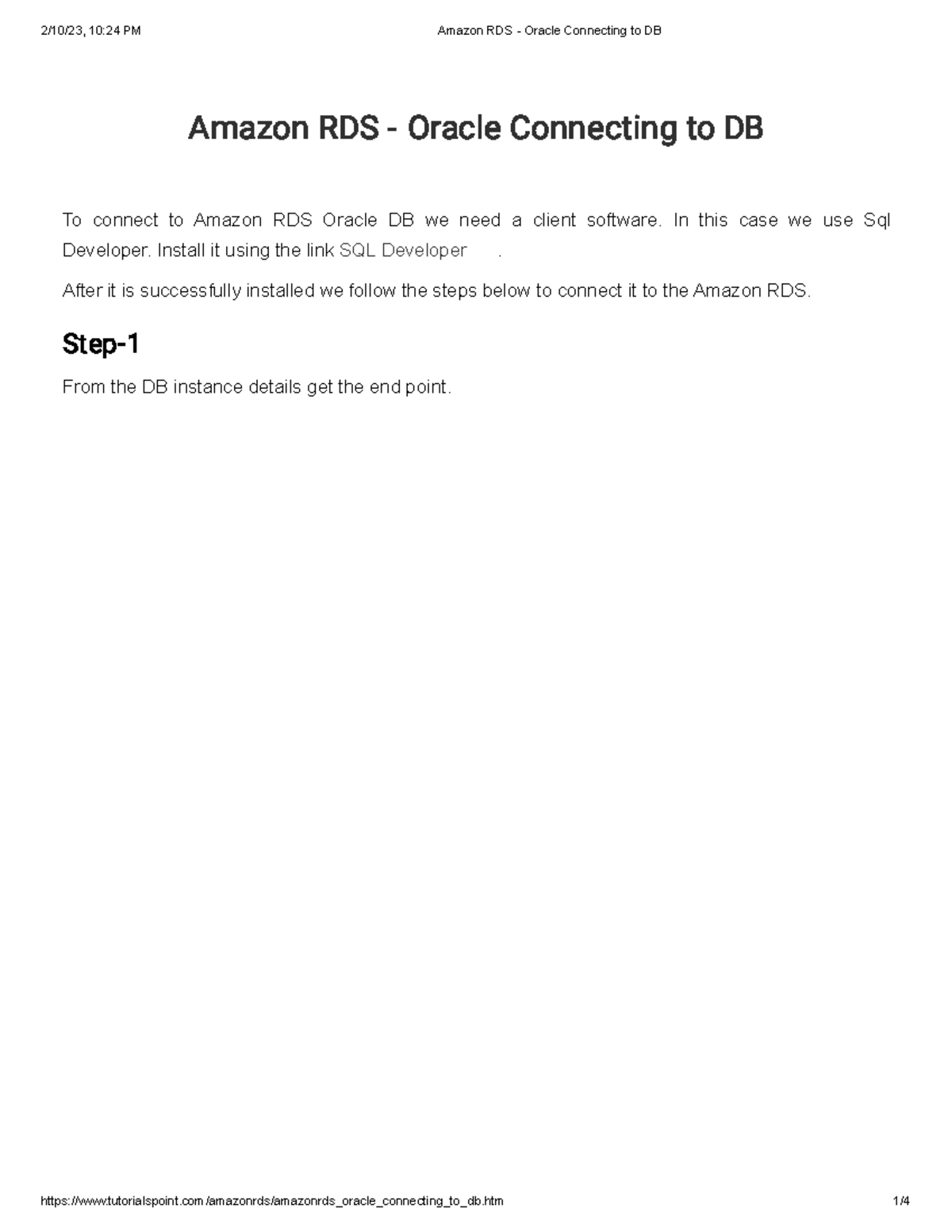 Amazon Rds Oracle Connecting To Db Sistem Informasi A Mazon R Ds Orac Le Con N Ec Tin G