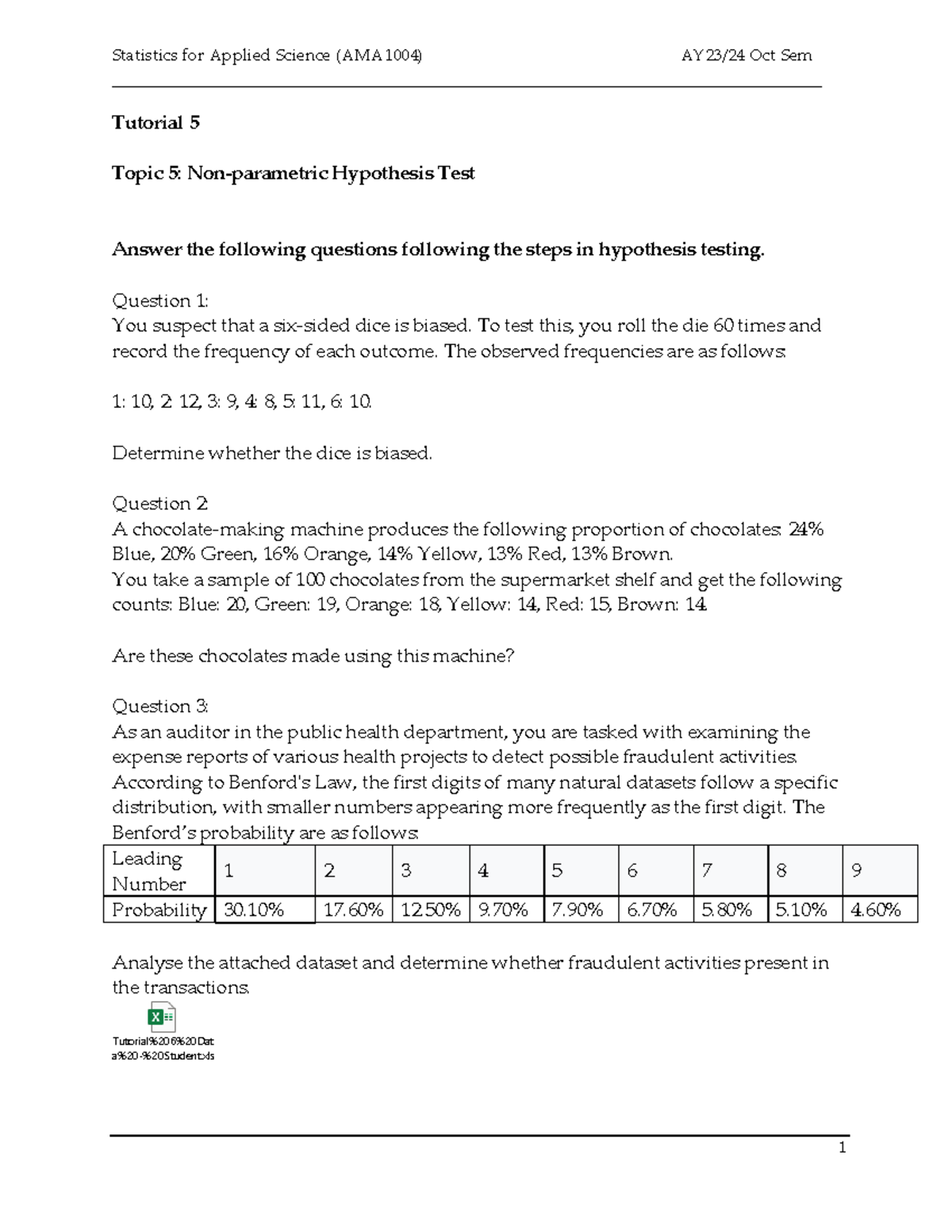 Tutorial 5 (Topic 5) Questions AY2324 Oct Sem ver1 - Statistics for ...