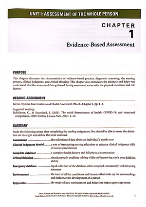 Health Assessment - Exam 1 - Health Assessment Exam 1 Chapter 1 ...