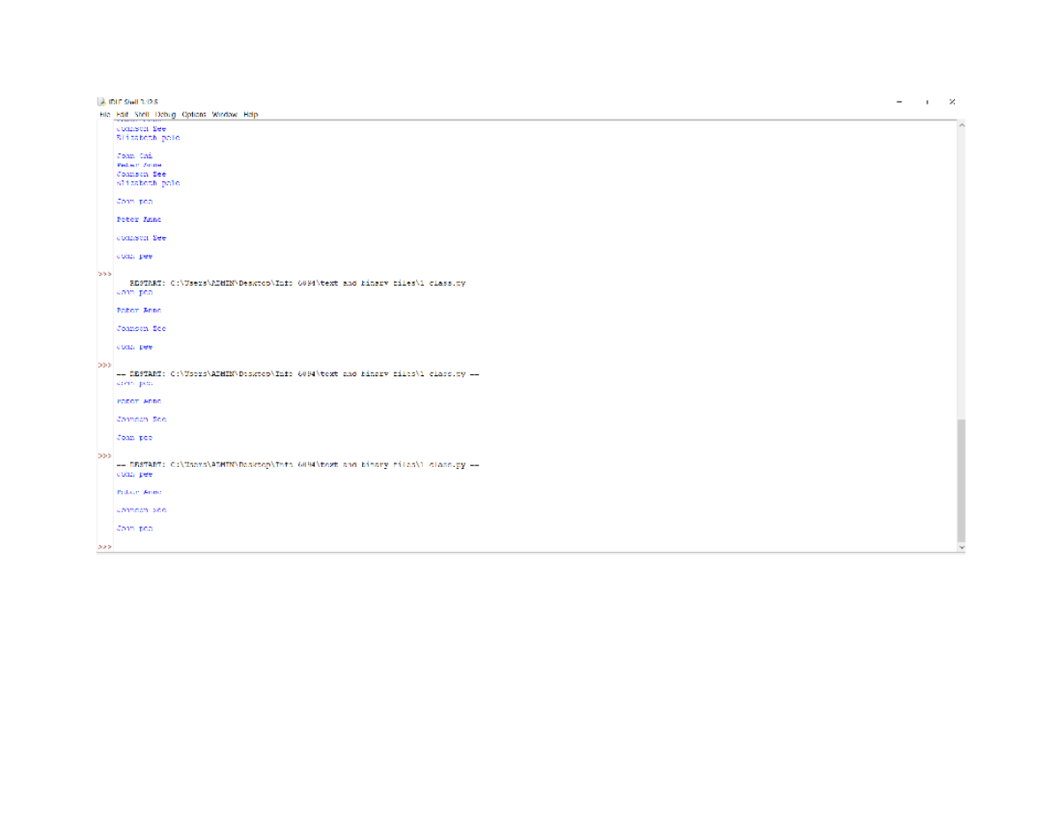 Assignment 2.Part B - COMP-5062 - IDLE Shell 3.12 File Edit Shell Debug ...