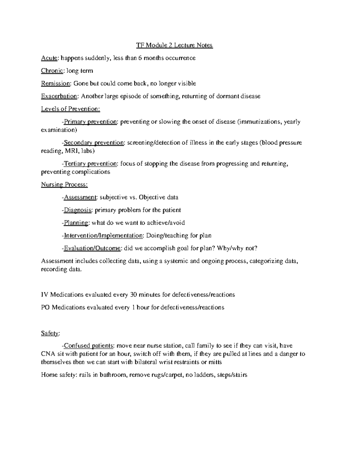 Theoretical Foundations Module 2 Lecture Notes Tf Module 2 Lecture Notes Acute Happens