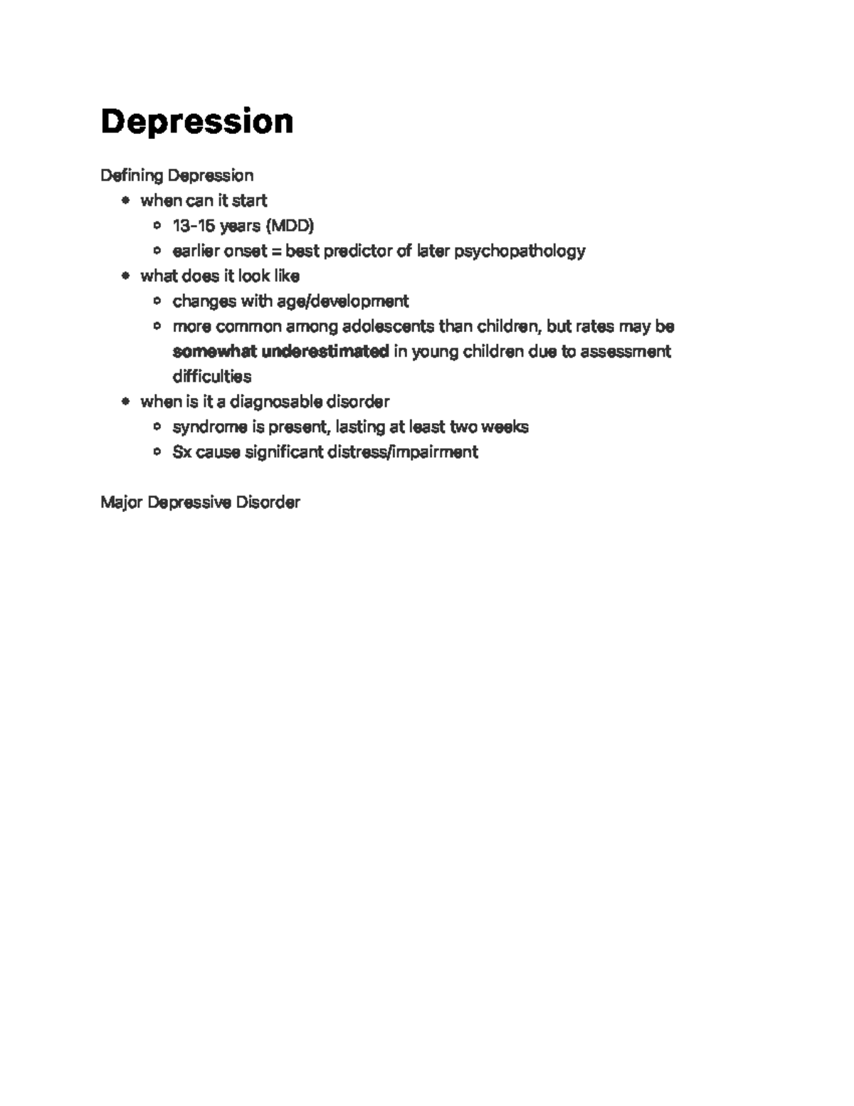 Depression - Cameron Massey - D e p re ss i o n Defining Depression Major Depressive Disorder ...