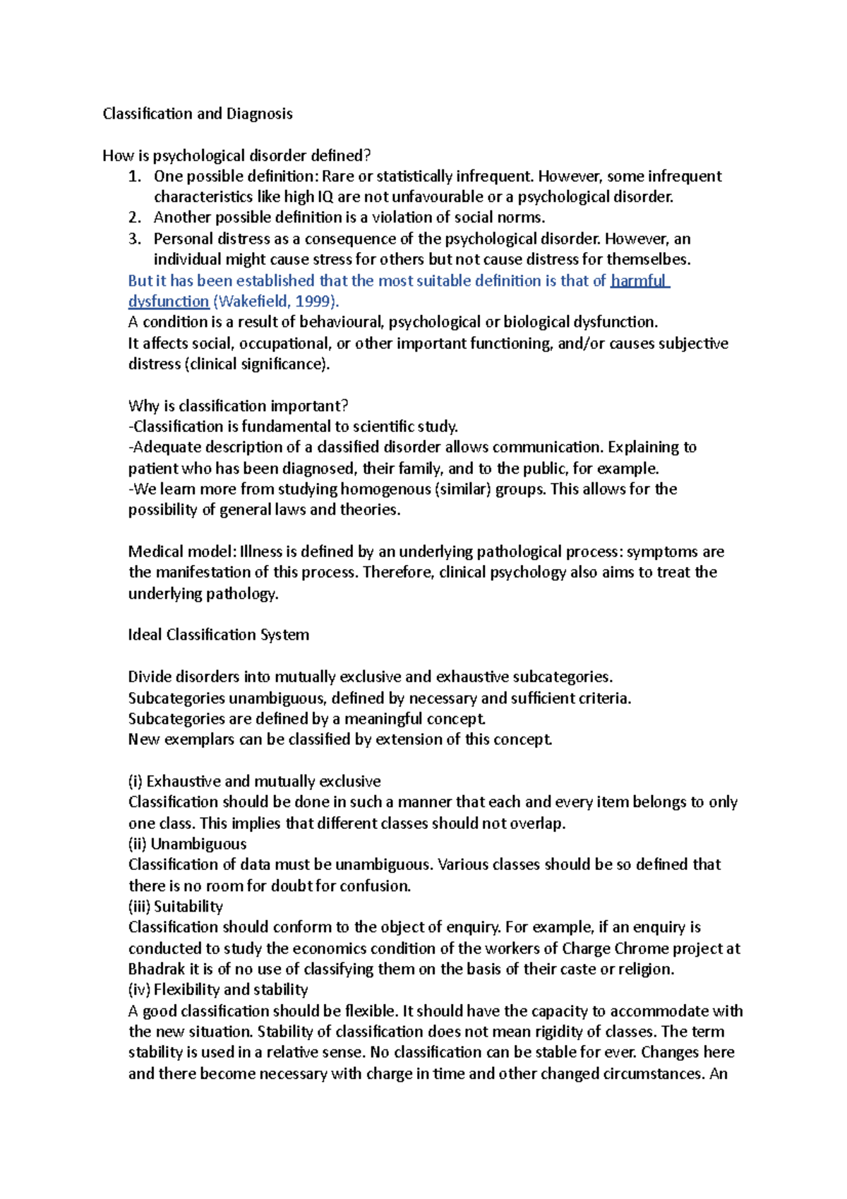 Classification and Diagnosis - One possible definition: Rare or ...