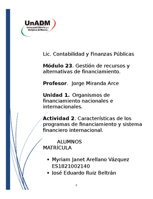 M23 U1 A1 Arellano VM - Contaduria y finanzas publicas modulo 23 ...