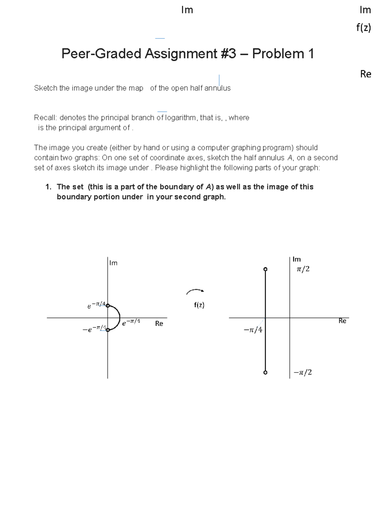 Peer Graded Assignment #3 Problem 1 - Peer-Graded Assignment #3 – Problem 1 Sketch the image ...