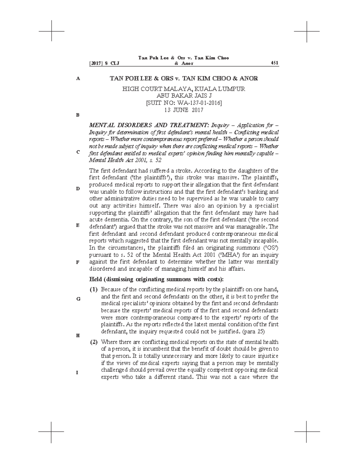 Tan poh lee v tan kim choo CLJ 2017 8 451 BC05199 - [2017] 8 CLJ 451 A ...