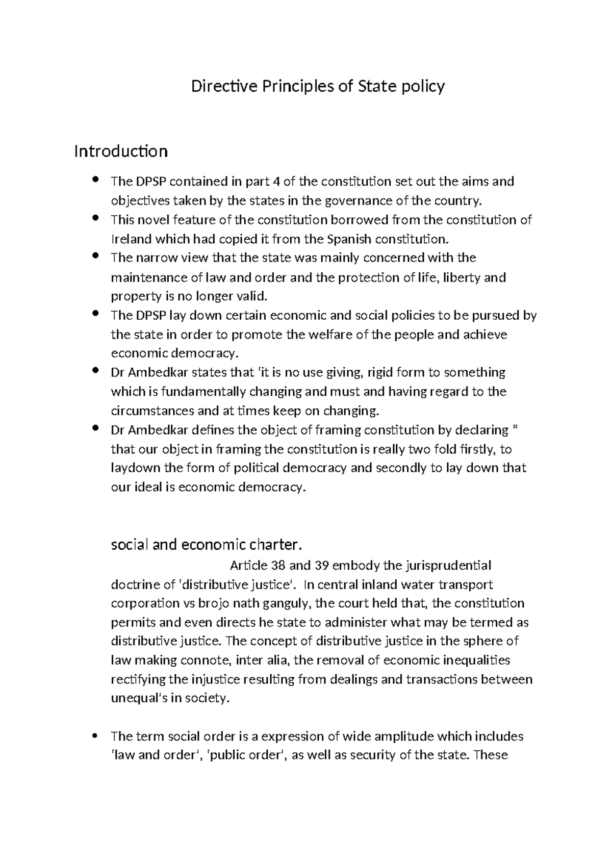 Directive Principles of State policy - Directive Principles of State ...