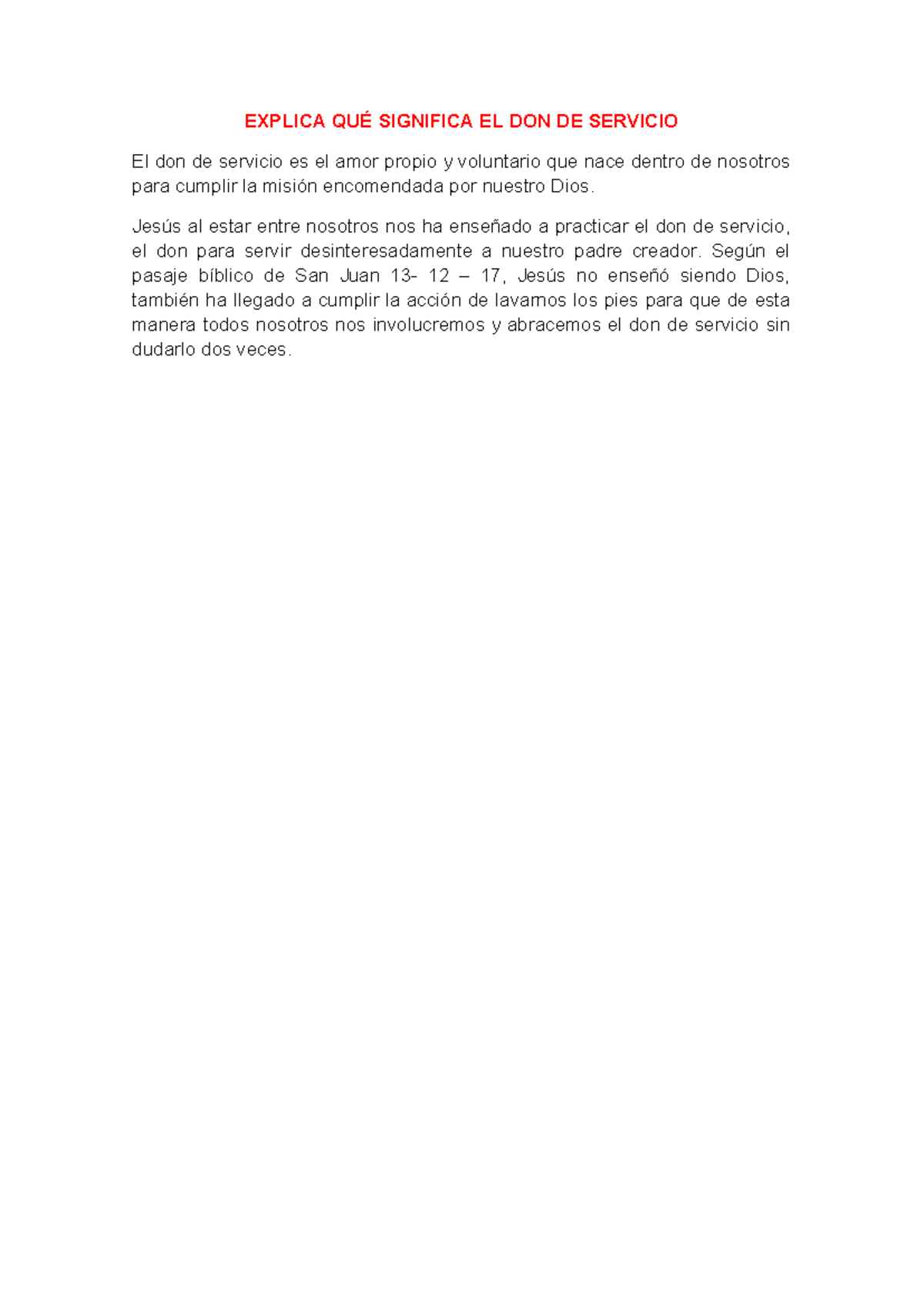 Explica QUÉ Significa EL DON DE Servicio - EXPLICA QUÉ SIGNIFICA EL DON ...