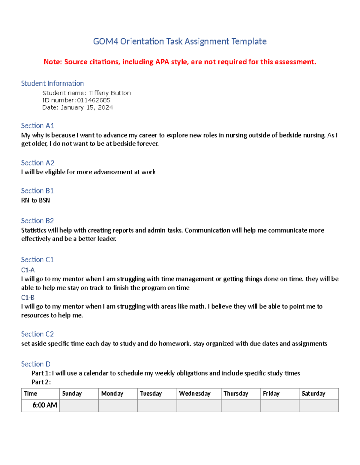 Orientation Task Template pdf - GOM4 Orienta,on Task Assignment Template Note: Source cita-ons ...