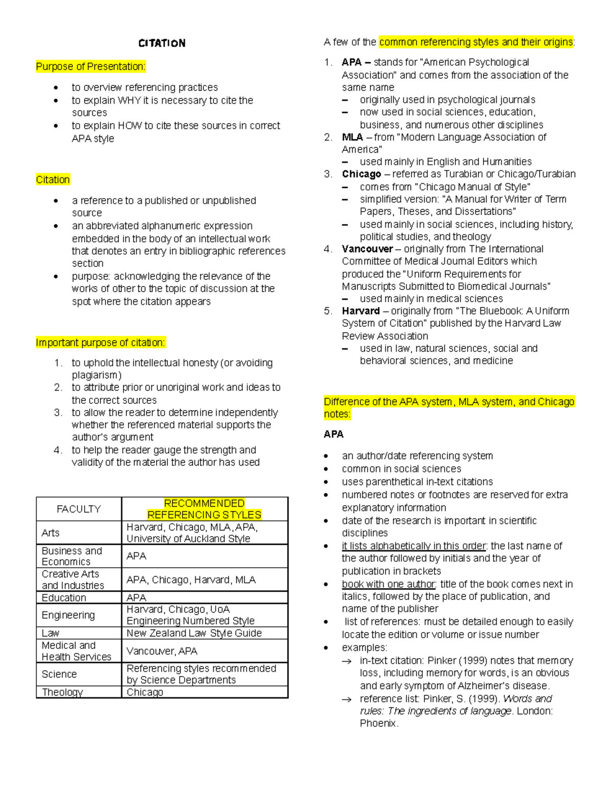 CITATION, BIBLIOGRAPHY - CITATION Purpose of Presentation: to overview ...