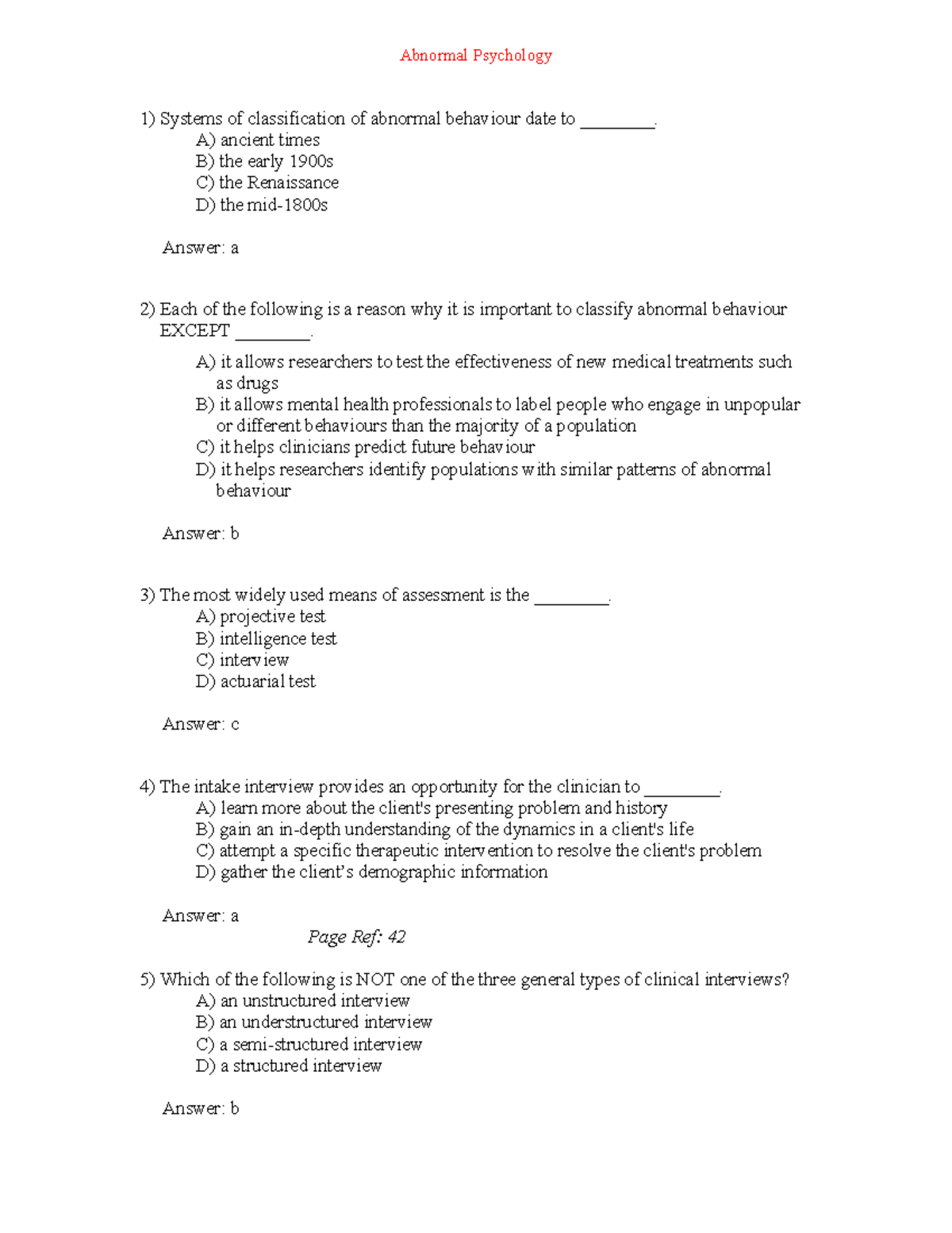 Essentials of Abnormal Psychology - Abnormal Psychology Systems of ...
