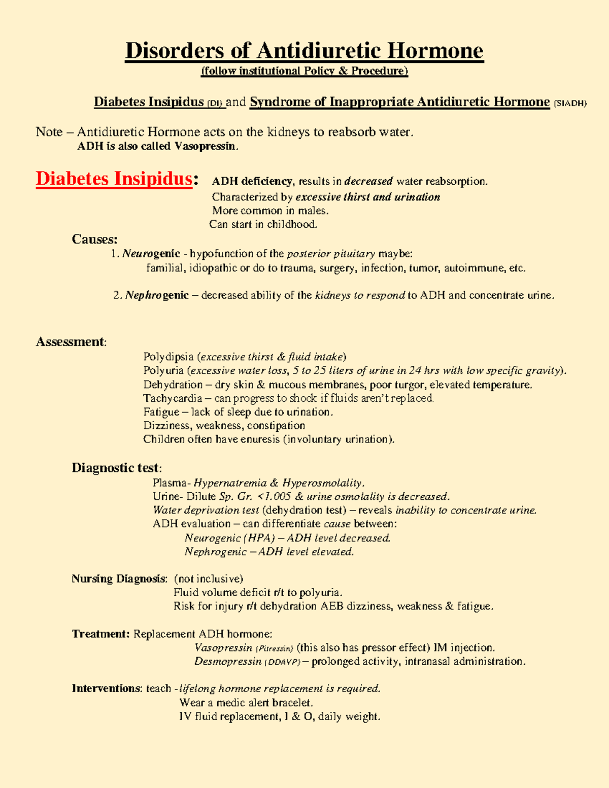 Disorders of Antidiuretic Hormone 24 - Disorders of Antidiuretic ...