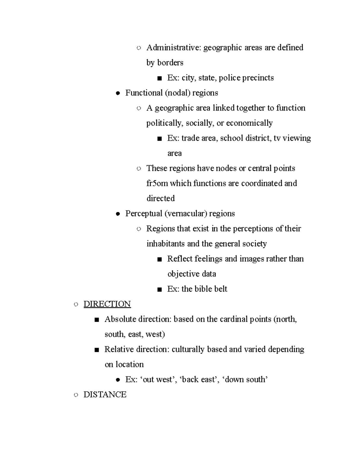 Geography - winter semester - Administrative: geographic areas are ...