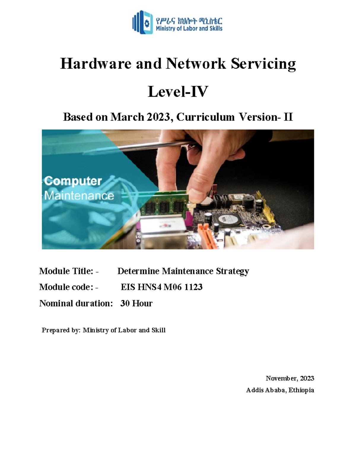 M06 - Determine maintenance strategy - Hardware and Network Servicing ...