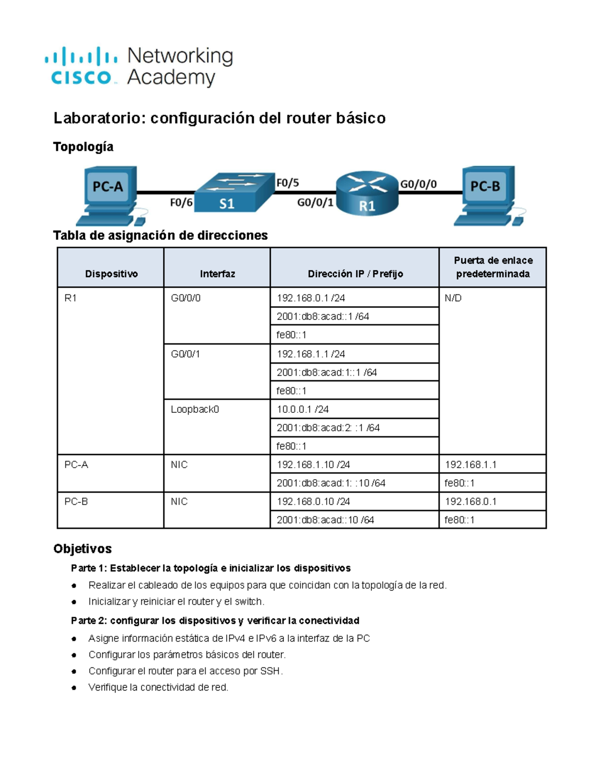 1.6.2-lab -configure-basic-router-settings es-XL.docx - Laboratorio: configuración del router ...