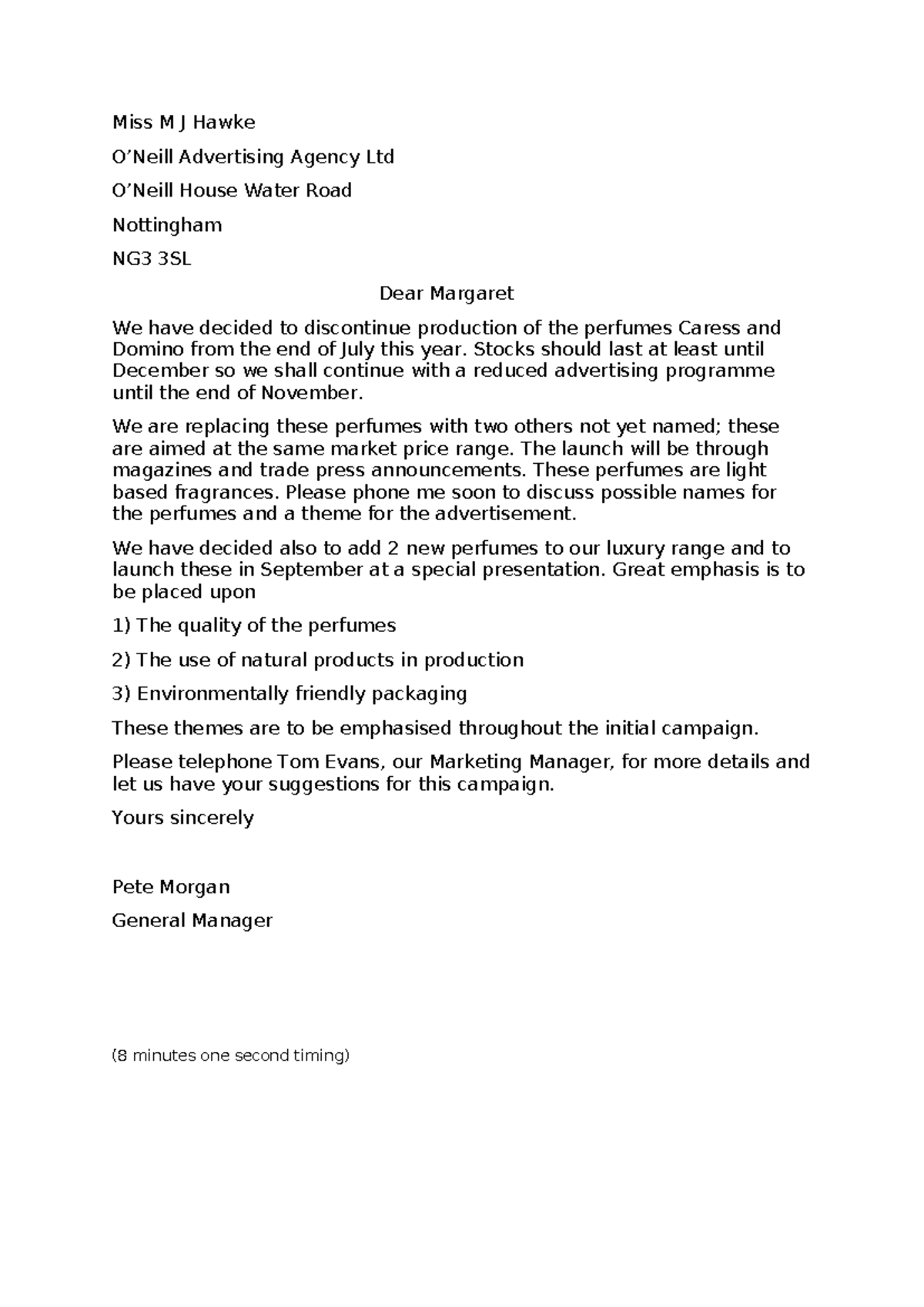 Miss m j hwke letter typing - Miss M J Hawke O’Neill Advertising Agency ...