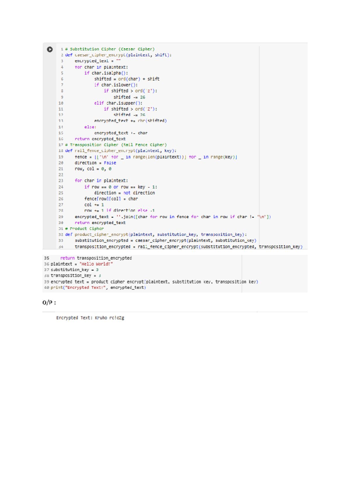 Css1 - Cryptography & System Security - O/P : - Studocu