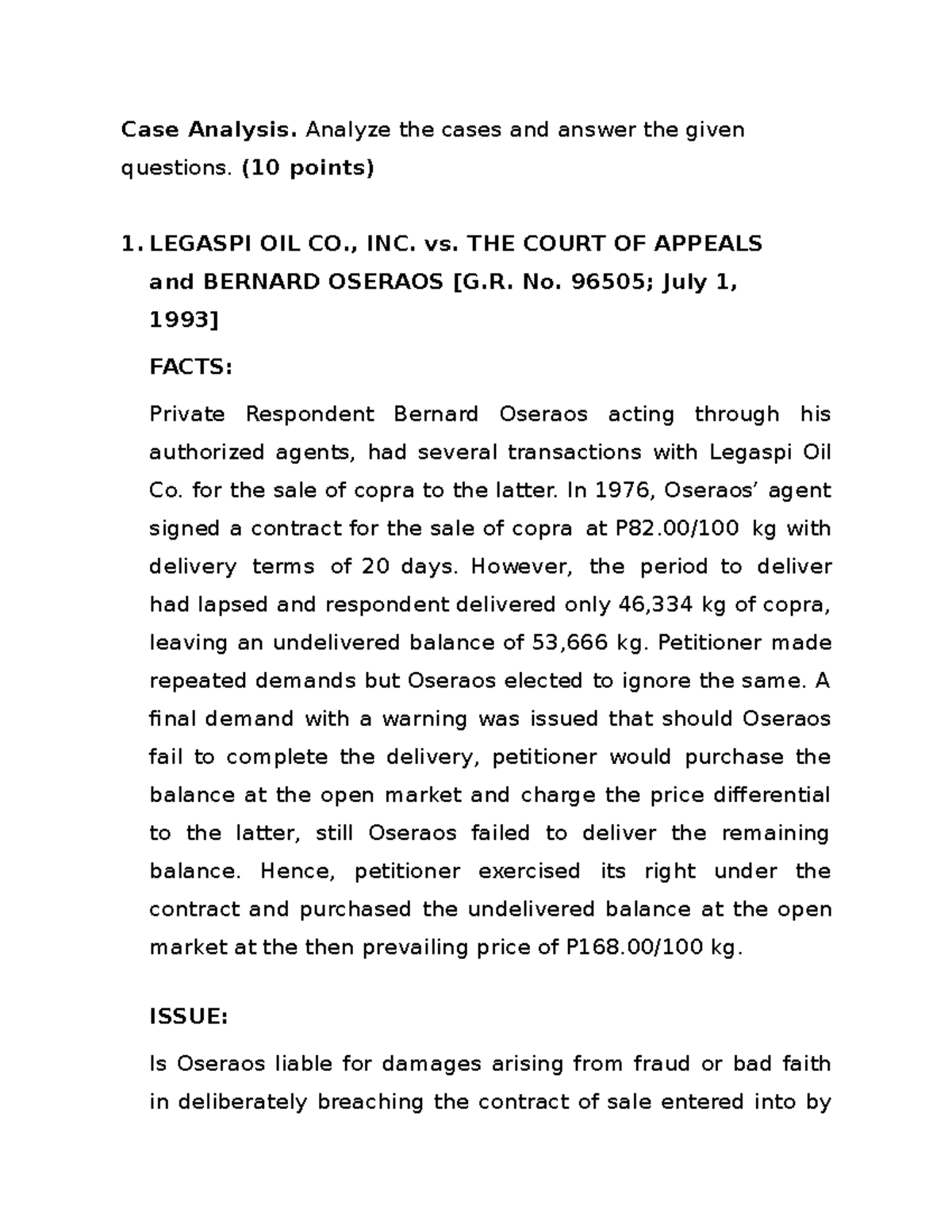 02 Activity 1 Prelim - Case Analysis. Analyze the cases and answer the ...