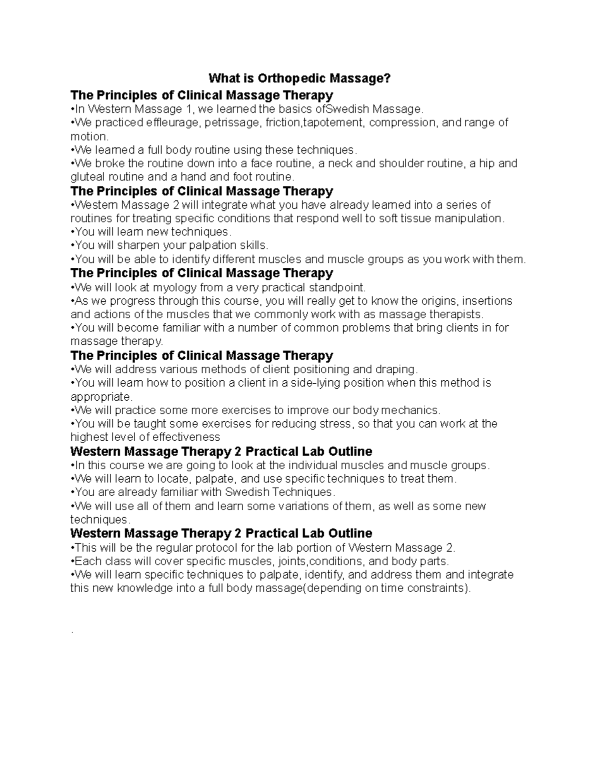 Western 2 Lecture 1 - What is Orthopedic Massage? The Principles of ...