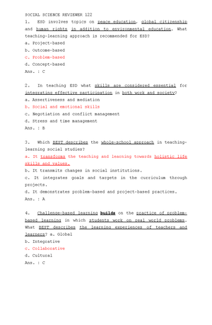 Social Science Reviewer 125 - SOCIAL REVIEWER 125 What does a ...