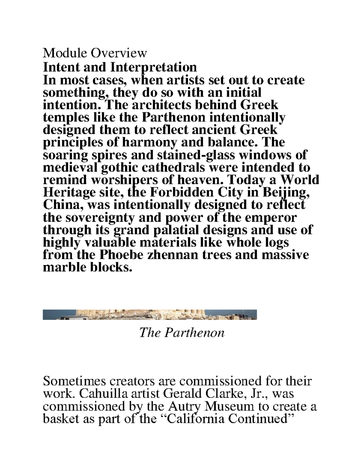 Intent and Interpretation - Module Overview Intent and Interpretation ...