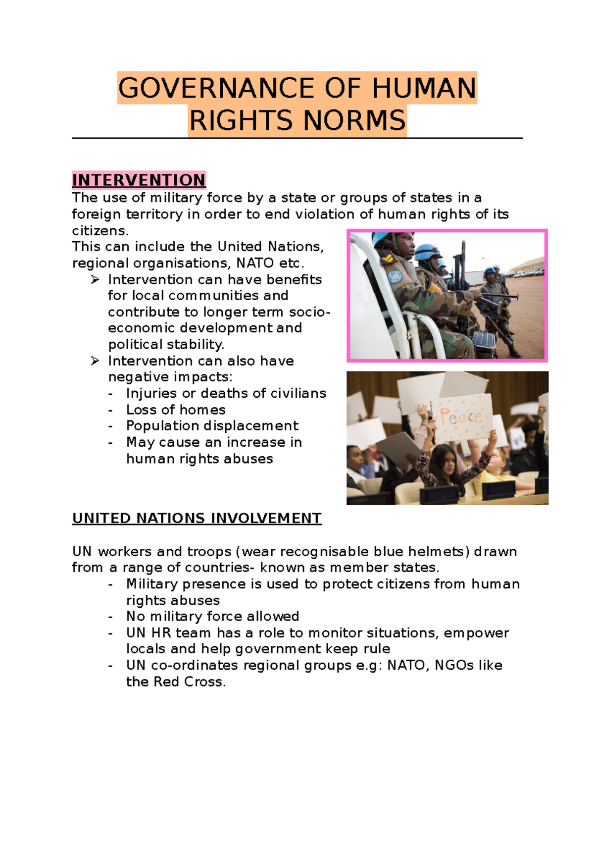 Governance OF Human Rights Norms - GOVERNANCE OF HUMAN RIGHTS NORMS ...