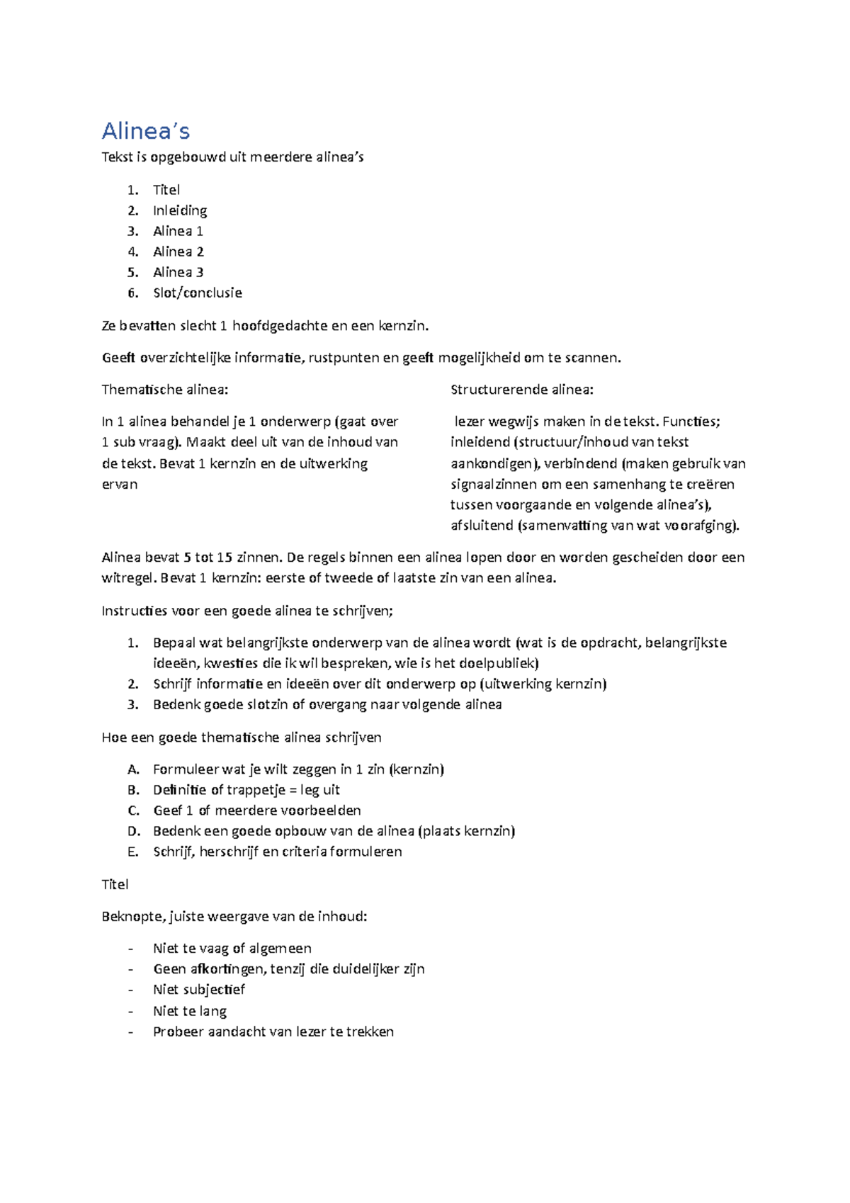 Ppt uitleg geschreven alinea - Alinea’s Tekst is opgebouwd uit meerdere ...