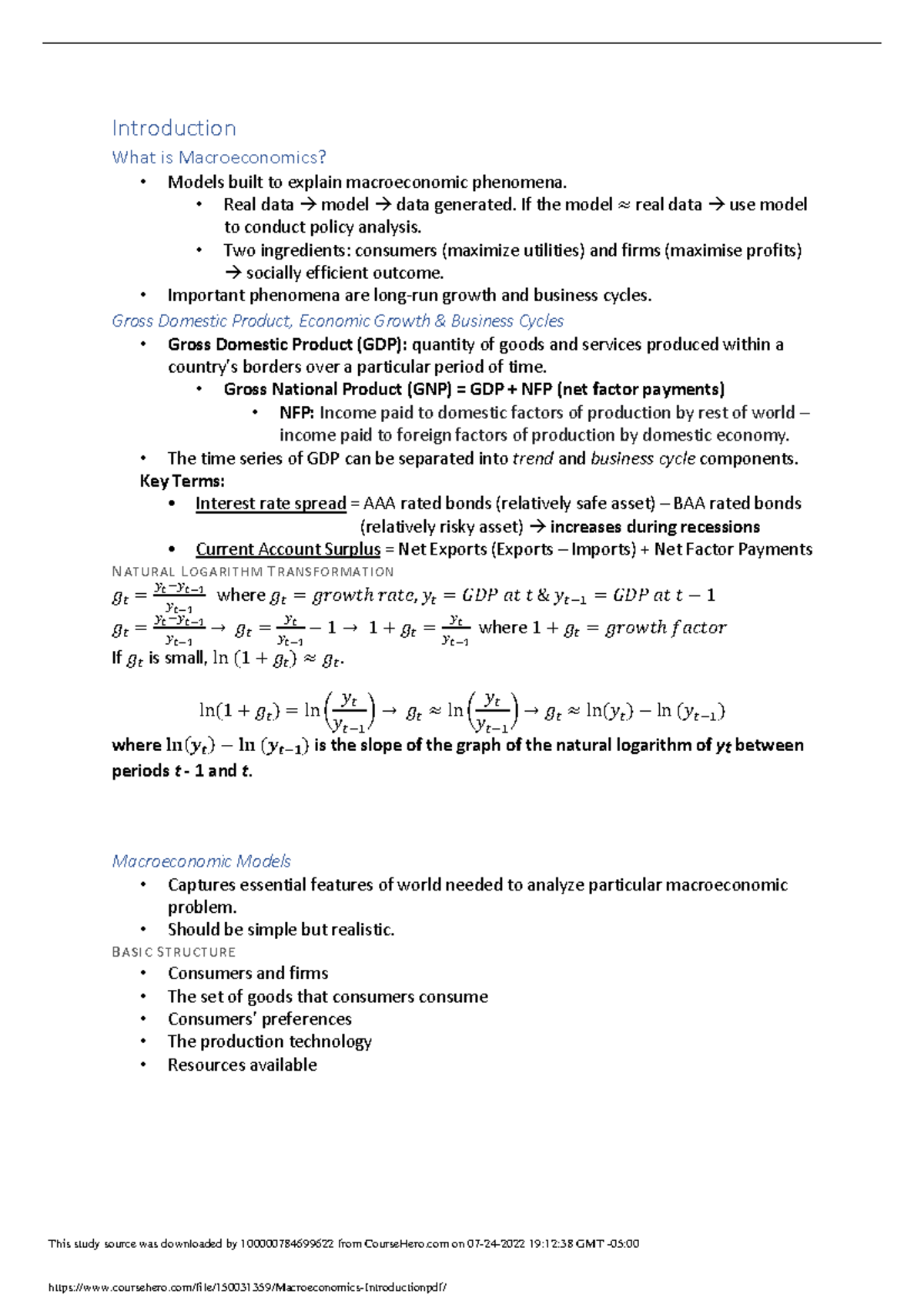 Macroeconomics Introduction Introduction What Is Macroeconomics