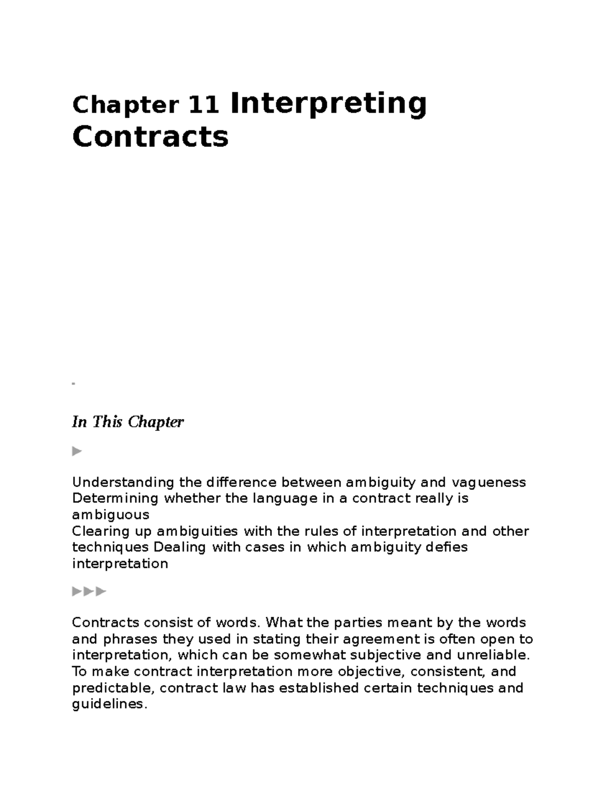 Part I - Contract For Dummies (11) - Chapter 11 Interpreting Contracts ...