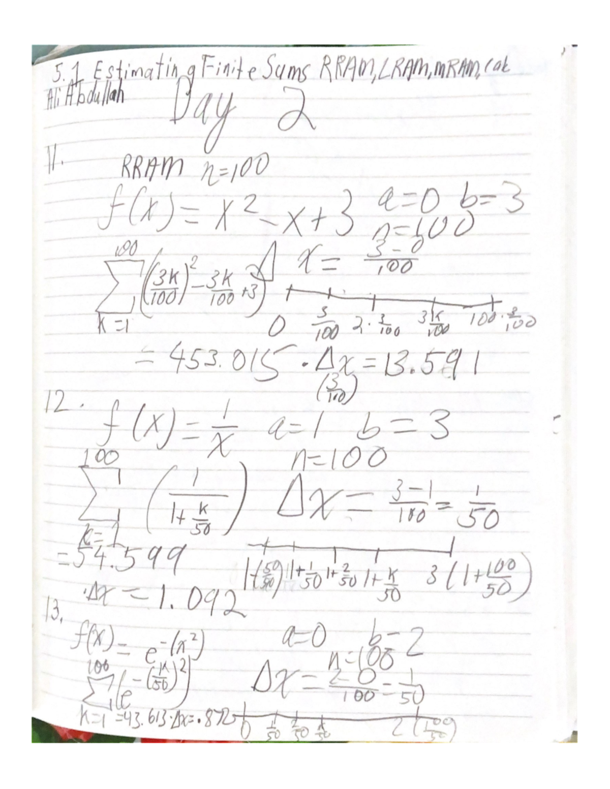 Day 2 - 5.1 Estimating Finite Sums - Studocu