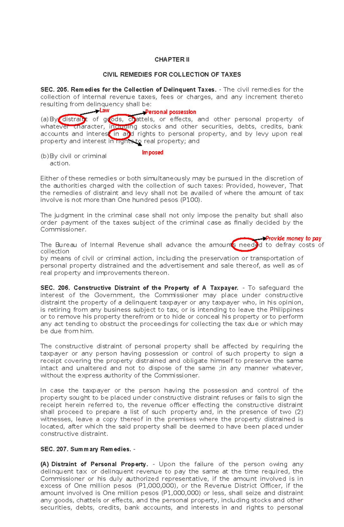 Civil-remedies - summary notes - CHAPTER II CIVIL REMEDIES FOR ...