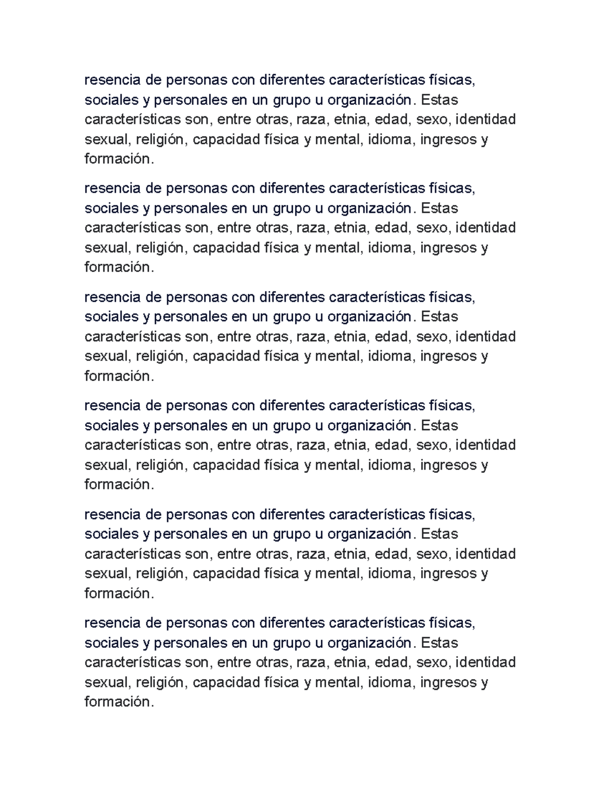 Doc 1 diversidad - introduccion - resencia de personas con diferentes ...
