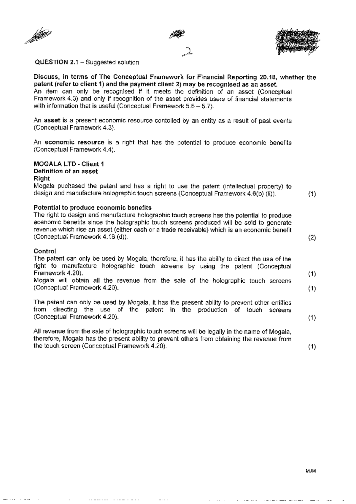 Conceptual Framework Solution 1 Acc11m0 Studocu