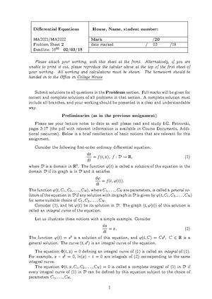 Applications diff eqns HELM - ® Applications of Differential Equations 19 Introduction - Studocu
