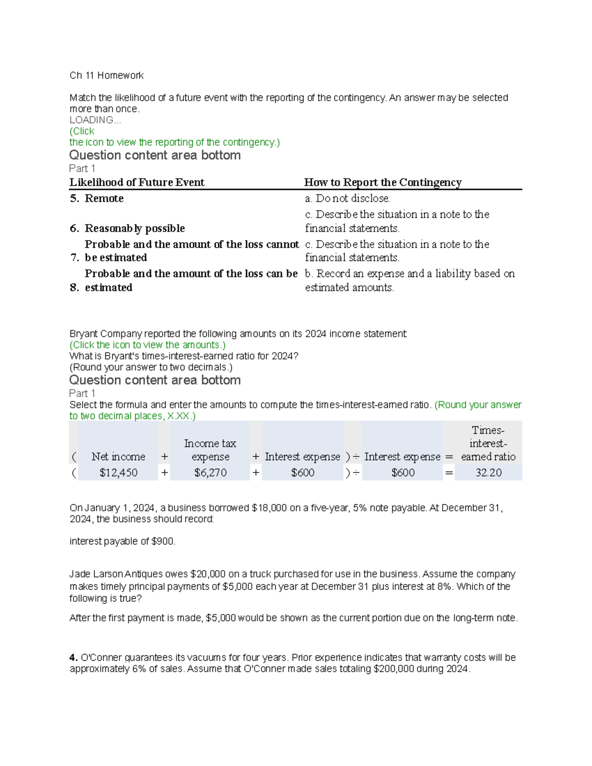 Homework ch 11 w DSM - Ch 11 Homework Match the likelihood of a future ...