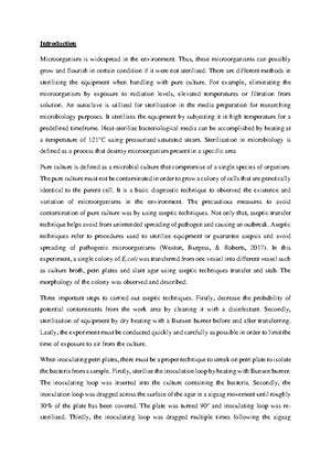 LAB Report OF Microbiology - Introduction Microorganism is an organism ...